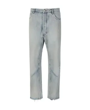 Balenciaga Distressed Straight-leg Jeans - Gray