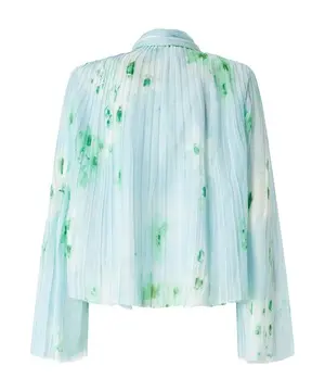 Pinko Floral Print Blouse With Scarf Detail - Blue