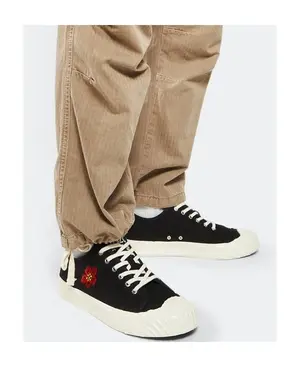 Kenzo Flower Embroidered Lace-up Sneakers - Black