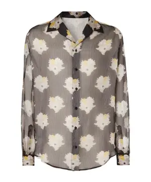 Fendi Floral Printed Oversized Shirt - Black