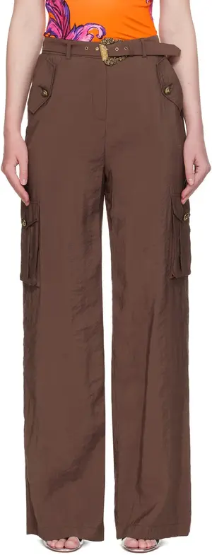 Versace Crinkled-finish Belted Cargo Pants