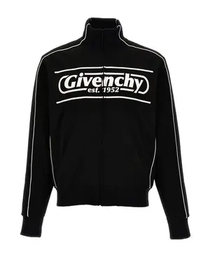 Givenchy Zipper Sweater With Vertical Collar And Logo