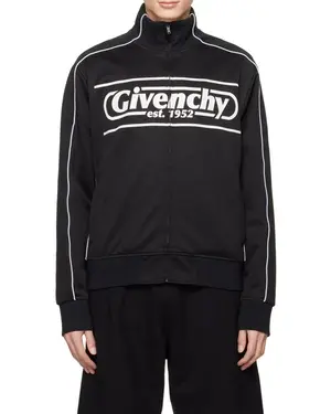 Givenchy Zipper Sweater With Vertical Collar And Logo