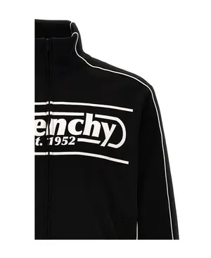 Givenchy Zipper Sweater With Vertical Collar And Logo