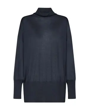 Brunello Cucinelli Roll Neck Knitted Jumper - Blue