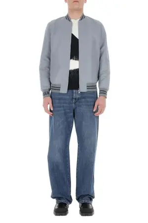 Alexander McQueen Logo Patch Wide Leg Jeans