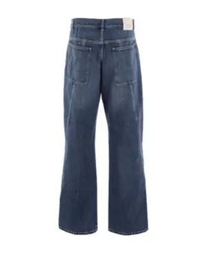 Alexander McQueen Logo Patch Wide Leg Jeans
