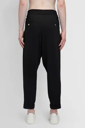 Balmain Cropped Drawstring Trousers - Black