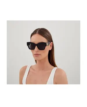 Gucci Geometric Logo-detail Cat-eye Sunglasses - Black