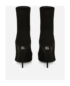 Dolce & Gabbana Logo Plaque Pointed-toe Ankle Boots - Black