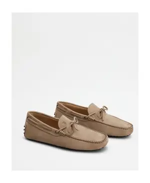 TOD'S Round Toe Slip-on Loafers With Braided Detail - Brown