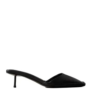 ST. AGNI Leather Square Toe Mules