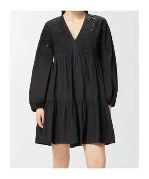 Pinko Embellished Openwork Mini Dress - Black