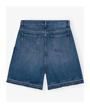 GANNI Light Wash Denim Cargo Shorts