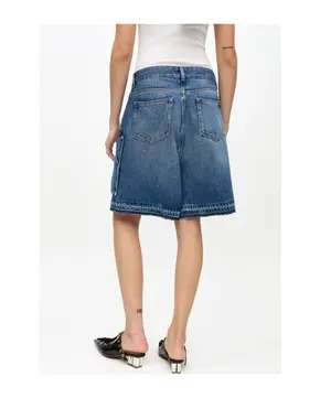GANNI Light Wash Denim Cargo Shorts