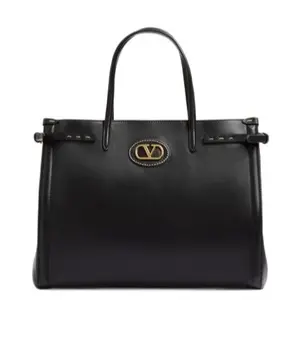 Valentino Garavani Vlogo Plaque Top Handle Bag - Black