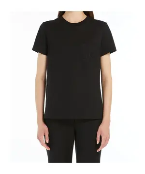 Max Mara Papaia Embroidered Logo Crewneck T-shirt - Black