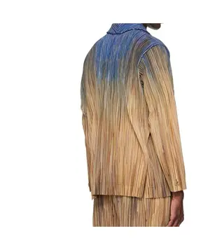 Issey Miyake Homme Plissé Pleated Double-breasted Blazer
