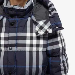 Burberry Checked Hooded Down Puffer Jacket