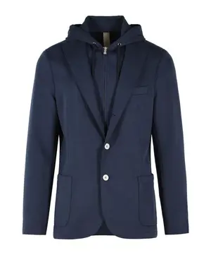 Eleventy Drawstring Hooded Single-breasted Jacket - Black
