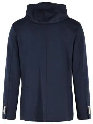 Eleventy Drawstring Hooded Single-breasted Jacket - Black