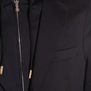Eleventy Drawstring Hooded Single-breasted Jacket - Black