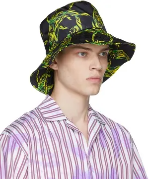 MSGM Tribal Shark Print Bucket Hat