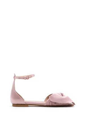 Red Valentino Crochet Ruffled Flat Sandals With Ankle Strap