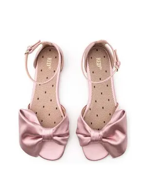 Red Valentino Crochet Ruffled Flat Sandals With Ankle Strap