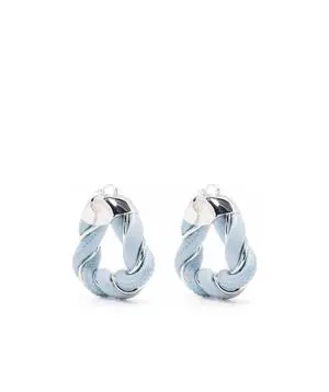 Bottega Veneta Twisted Hoop Earrings - Blue