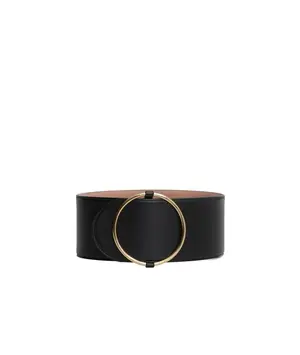 Alaïa Leather Ring Belt - Black