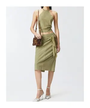 Pinko Suede Midi Skirt
