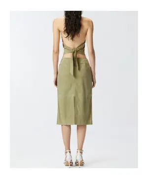 Pinko Suede Midi Skirt