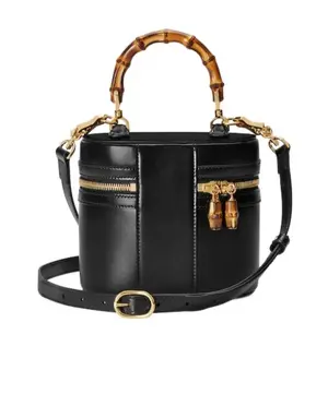 Gucci Bamboo Logo Plaque Mini Top Handle Bag