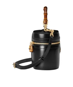 Gucci Bamboo Logo Plaque Mini Top Handle Bag