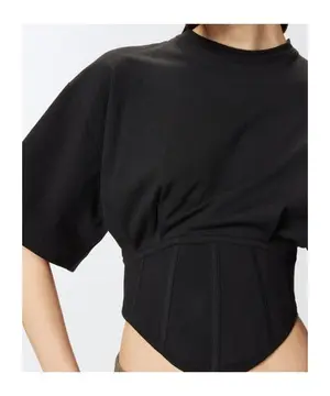 Pinko Short Sleeve T-shirt With Corset Detail