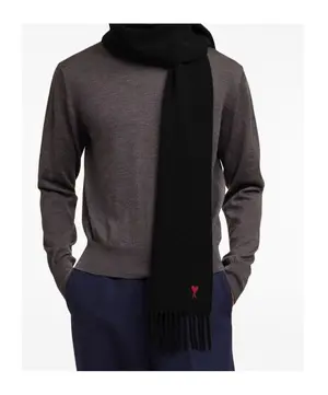 AMI Paris De Coeur Knitted Scarf