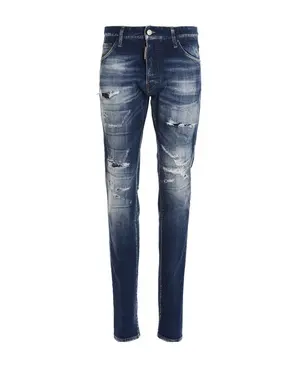 Dsquared2 Distressed Straight Leg Jeans - Blue