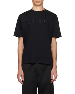 LANVIN Logo Embroidered Crewneck T-shirt