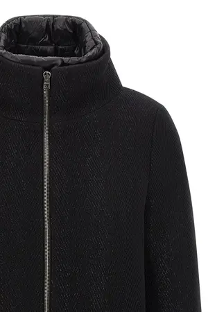 Herno Zigzag-weave High Neck Coat