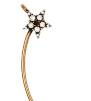 Dior Gold Tone Logo And Pearl Earring