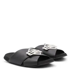 Balenciaga Logo Plaque Slip-on Slides