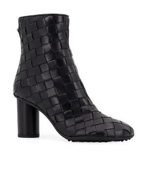 Bottega Veneta Intrecciato Ankle Boots - Black