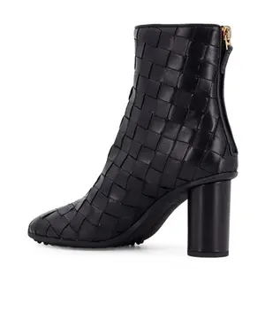 Bottega Veneta Intrecciato Ankle Boots - Black
