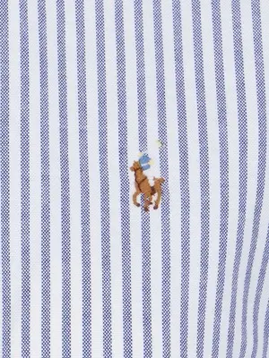 Polo Ralph Lauren Striped Embroidered Shirt - Blue
