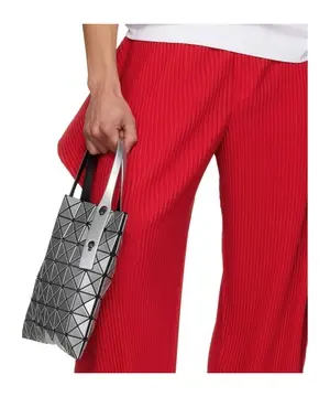 Issey Miyake Geometric Paneled Shoulder Bag - Silver