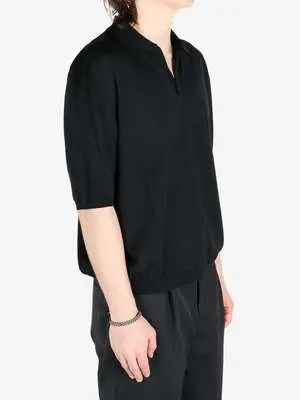 Saint Laurent V-neck Short-sleeved Polo Shirt