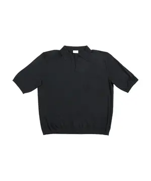 Saint Laurent V-neck Short-sleeved Polo Shirt - Black