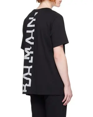 Balmain Oversized T-shirt In Eco-responsible Cotton With Reflective Maxi Logo Print