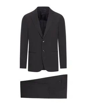Giorgio Armani Single-breasted Twill Suit - Black